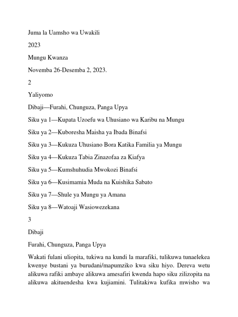 Juma La Uamsho Wa Uwakili | PDF