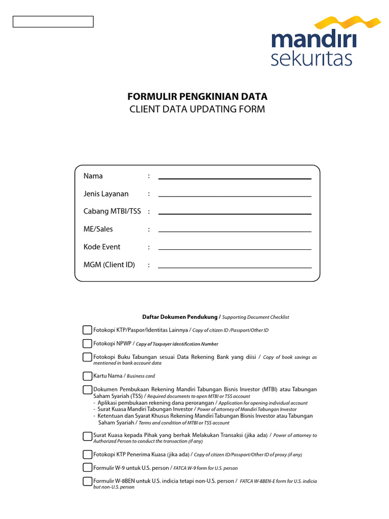 Pengkinian Data Perorangan Dan TNC Legal-Agt 2021 | PDF