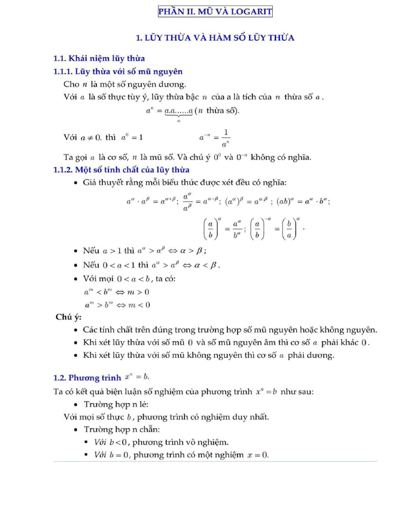 Logarit Cong Thuc | PDF