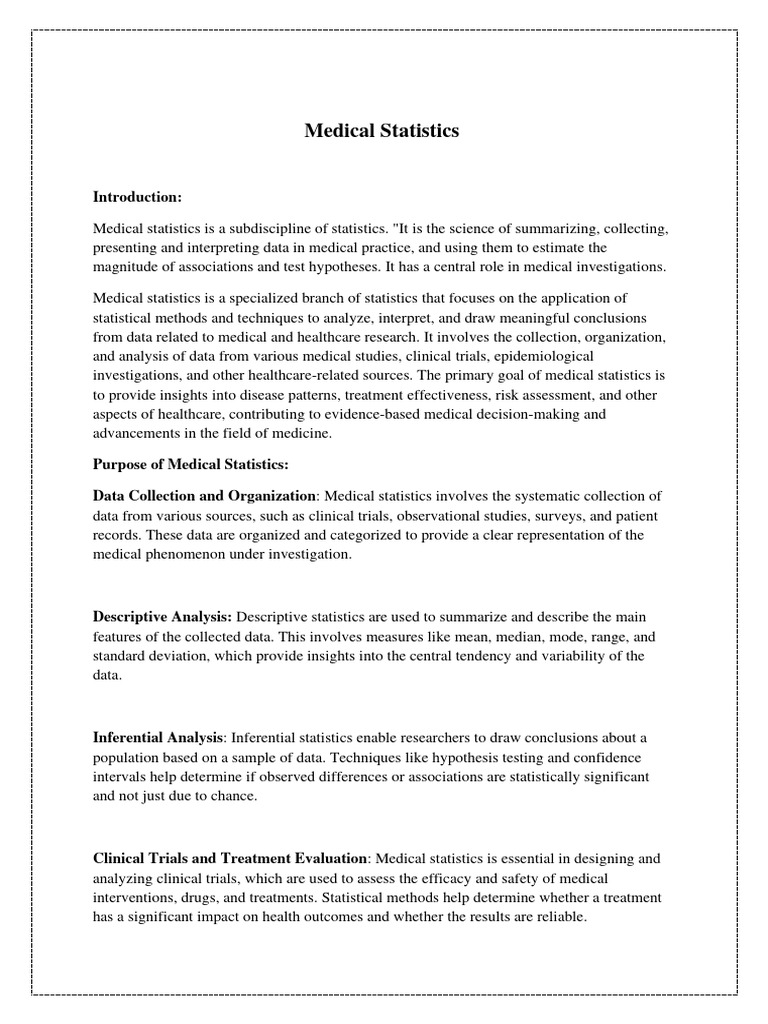 Medical Statistics | PDF | Statistical Hypothesis Testing | Cohort Study
