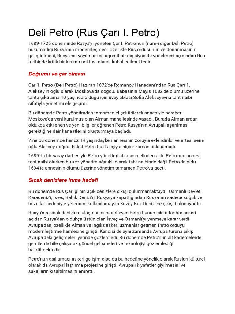 Çar Deli Petro | PDF
