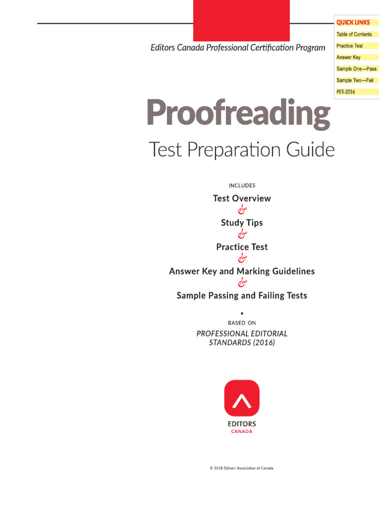Peek Inside The Proofreading Test Preparation Guide | PDF