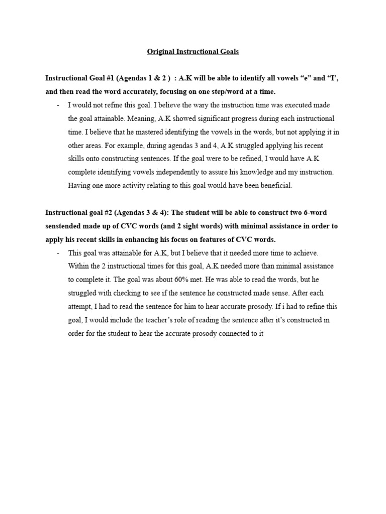 Extended Goals PDF | PDF | Goal | Cognitive Psychology