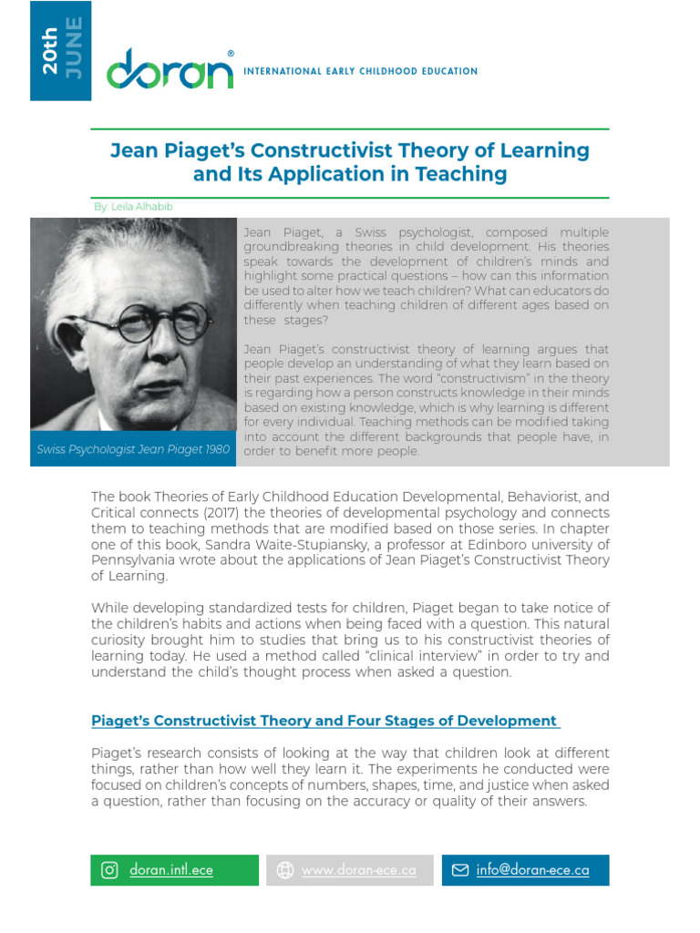 Early Childhood Education Insights | PDF | Constructivism (Philosophy Of Education) | Epistemology