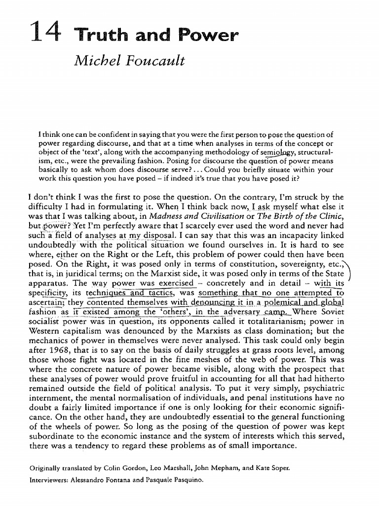 Foucault, Truth and Power | Download Free PDF | Truth | Power (Social ...