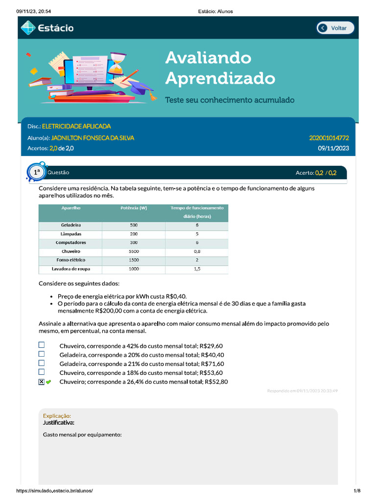 Simulado 2 De Eletricidade Aplicada Pdf