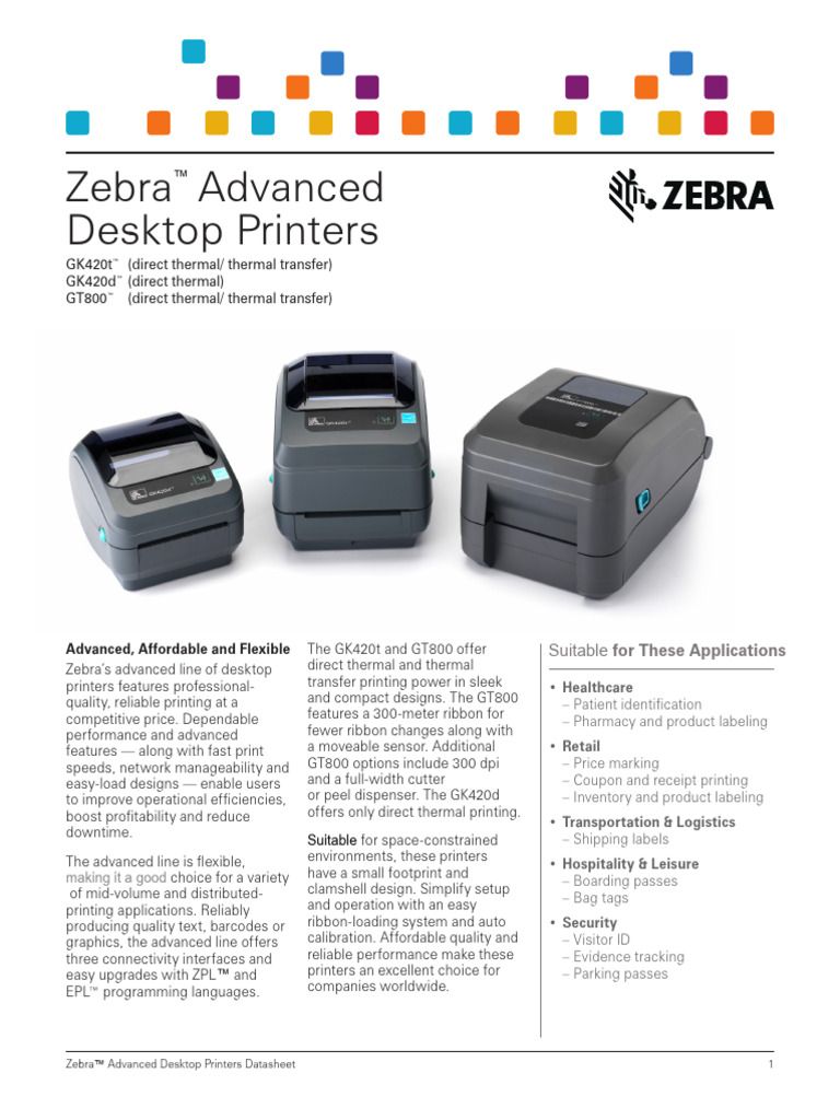 GK420 GT800 Datasheet ENG APAC English | PDF | Printer (Computing) | Computing