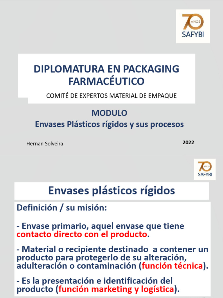 Envases Plásticos Farmacéuticos | PDF | Sector secundario de la ...