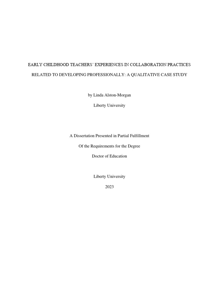 Alston-Morgan - 2023 - Early Childhood Teachers' Experiences in ...
