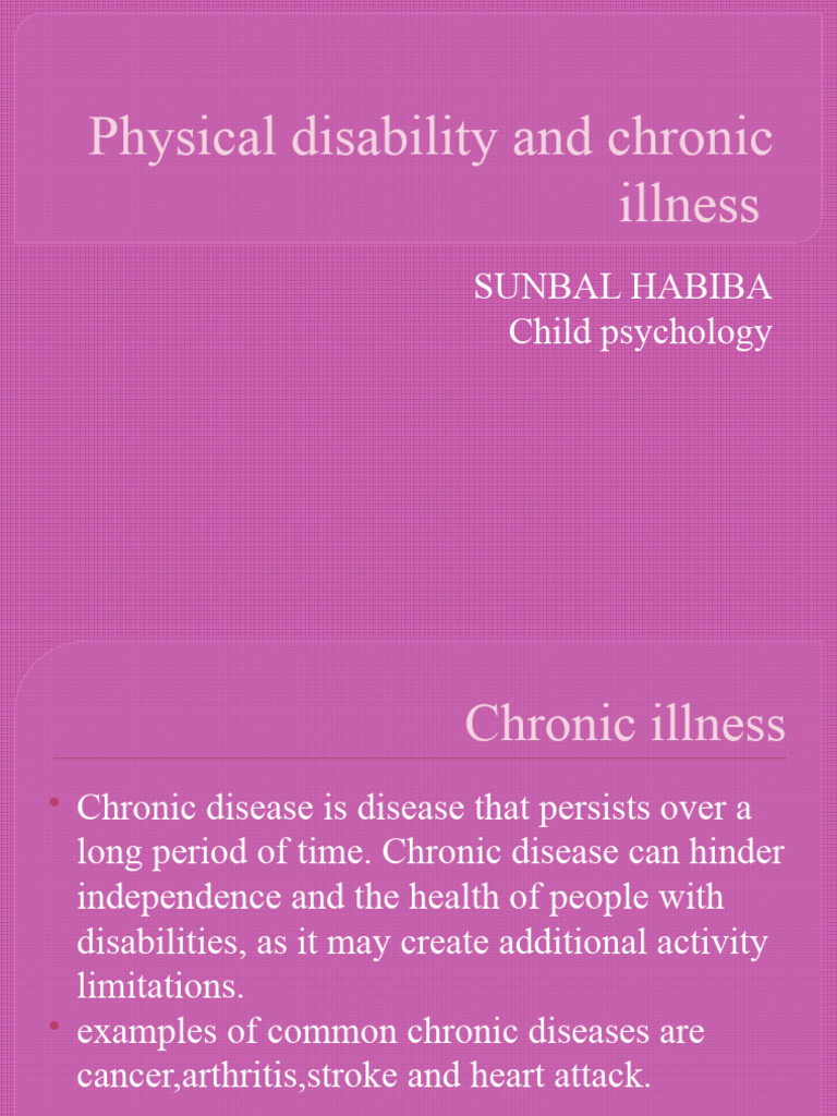 Physical Disability and Chronic Illness | Download Free PDF | Mental ...