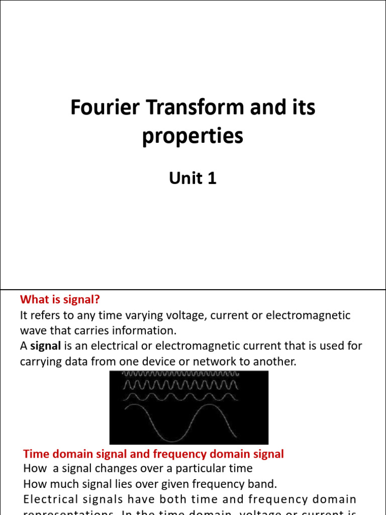 Fourier Transform Basics & Properties | PDF | Teaching Methods ...