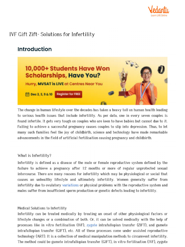 IVF Gift Zift - Solutions For Infertility | PDF