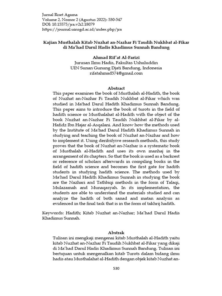 Mustholah Hadits KW | PDF | Hadith | Oral Tradition