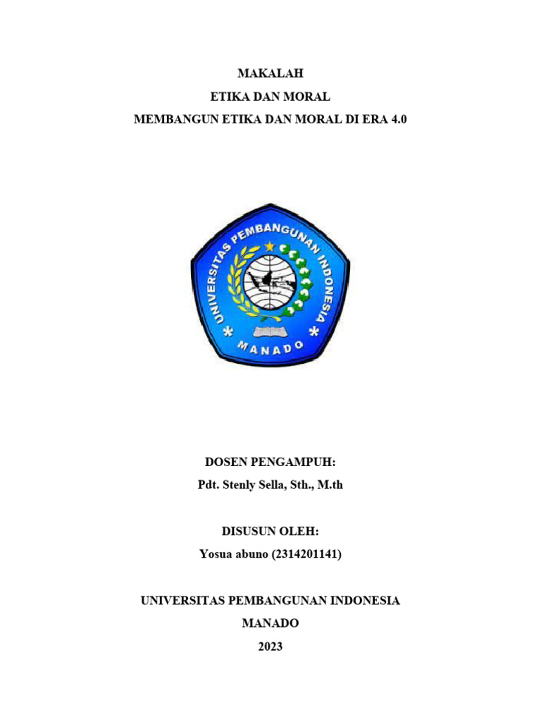 Makalah Membangun Etika Dan Moral | PDF