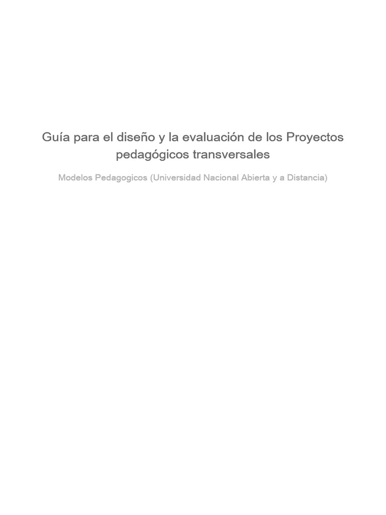 Guia para El Diseno y La Evaluacion de Los Proyectos Pedagogicos Transversales | PDF | Enseñando ...