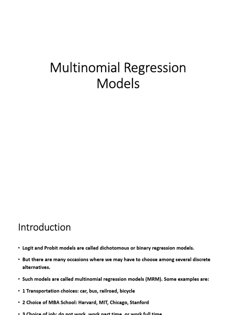 Multinomial Regression Models | PDF | Logistic Regression | Chi Squared ... Multinomial Regression Models | PDF | Logistic Regression | Chi Squared ...