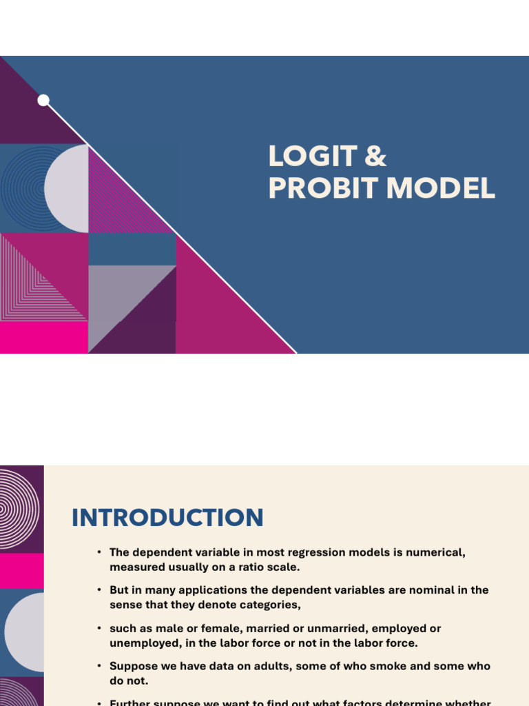 Logit & Probit Model | PDF | Logistic Regression | Regression Analysis