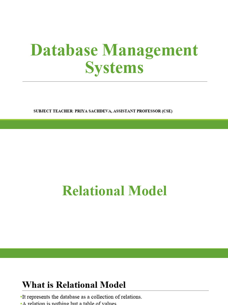 Database Management System5 | Download Free PDF | Relational Database | Relational Model