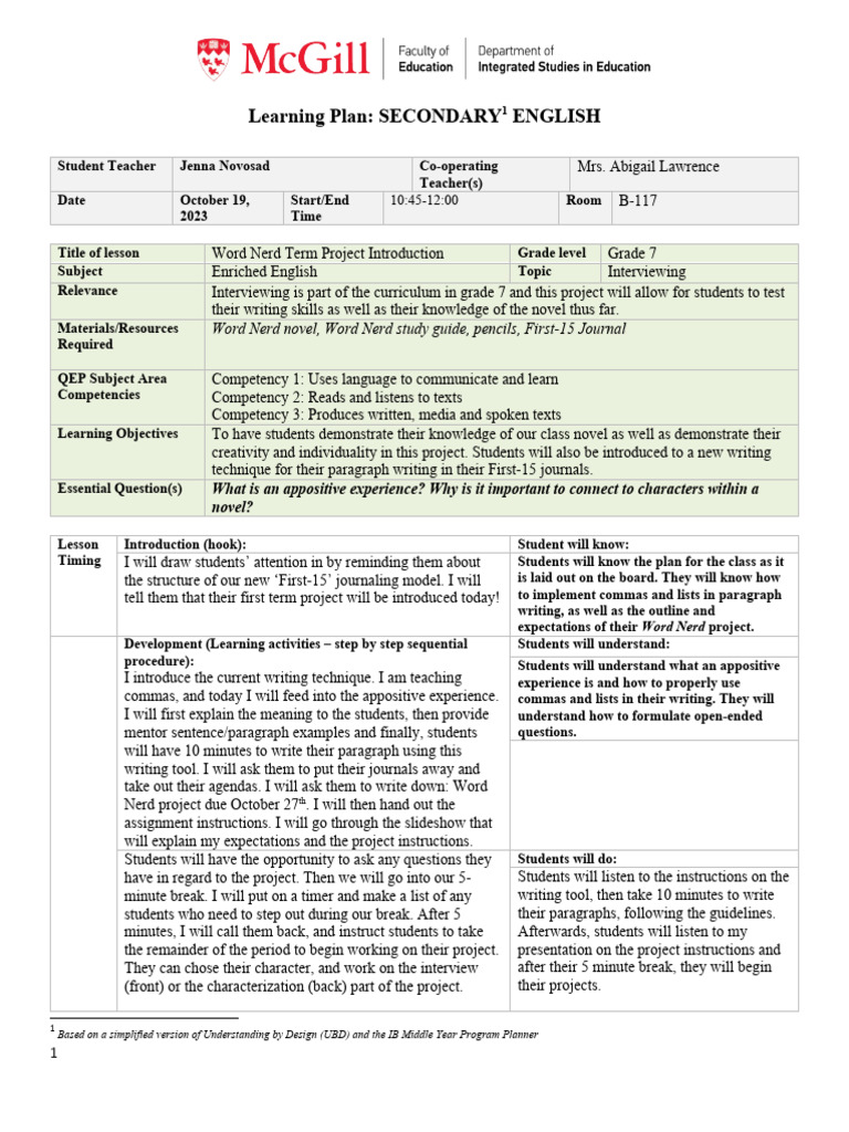 Eval 2 - Lesson Plan | Download Free PDF | Teaching | Behavior Modification