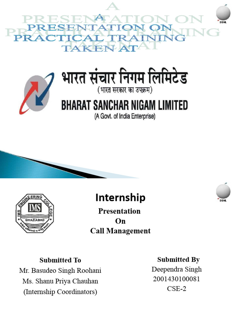 Internship PPT BSNL | Download Free PDF | Wi Max | Broadband