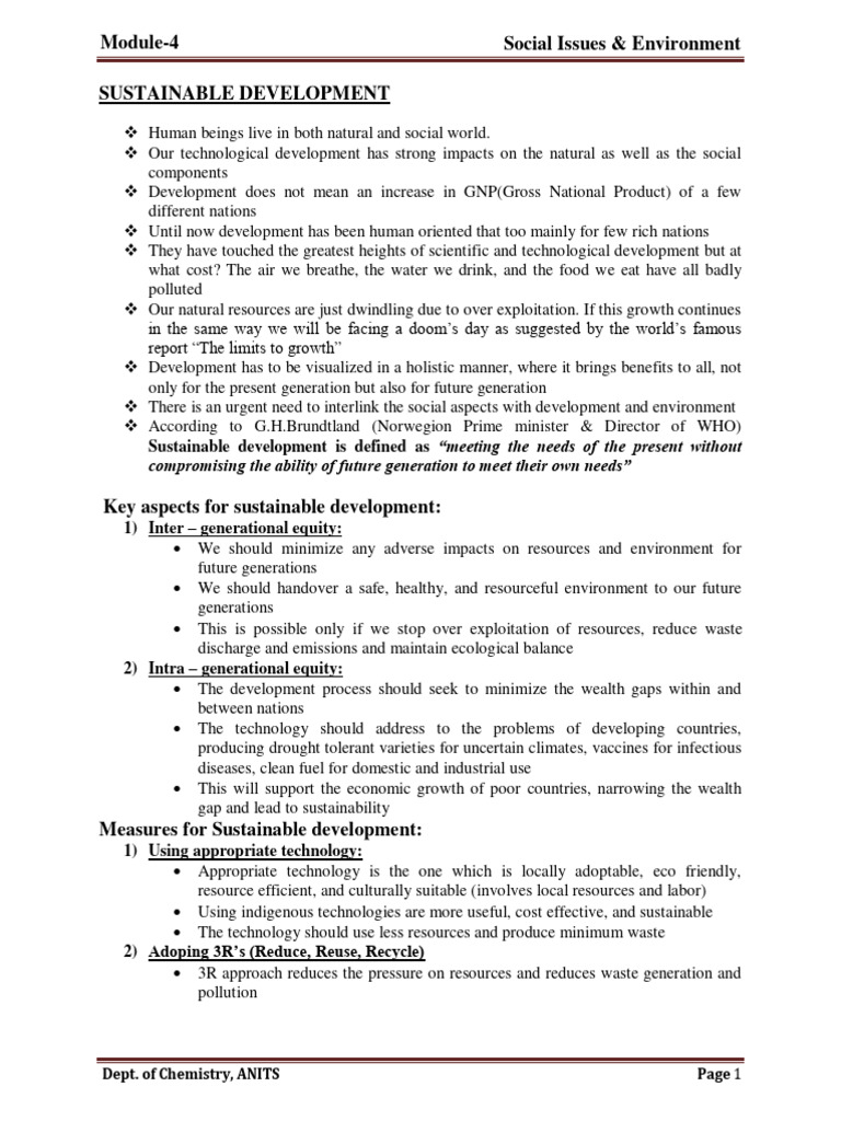 Social Issues and Environment | PDF | Sustainability | Groundwater