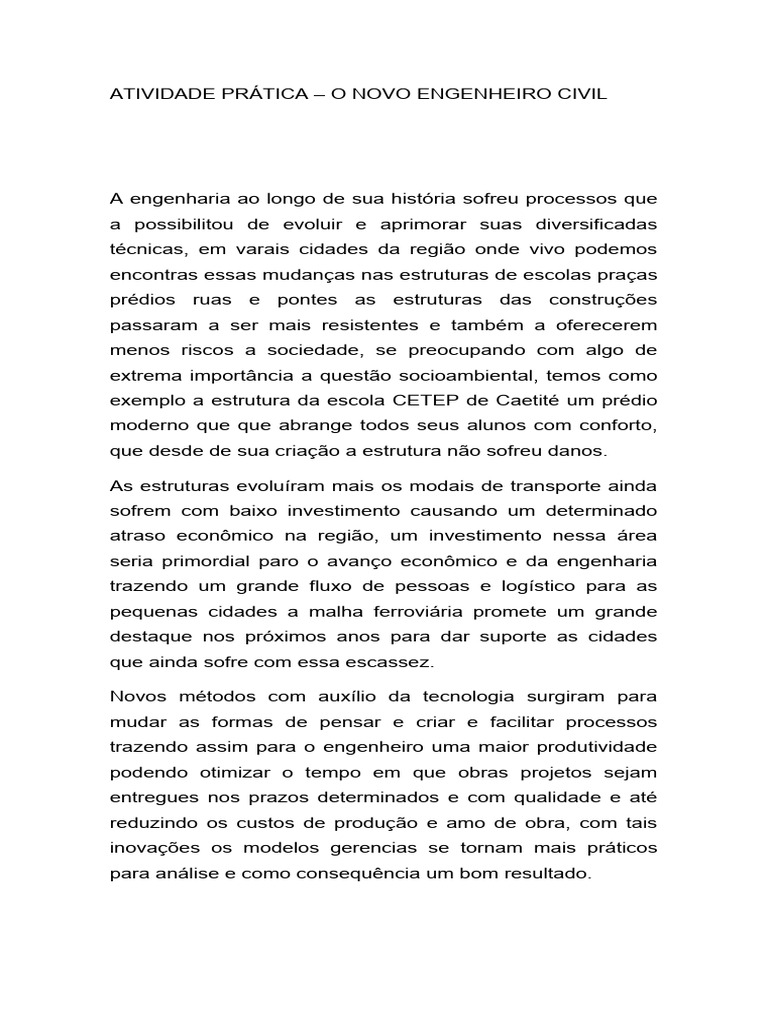 ATIVIDADE PRÁTICA eng civil | PDF