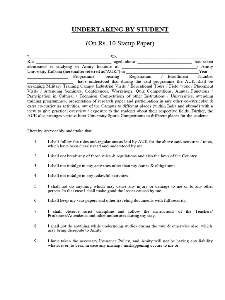 Auk Undertaking Form 2023 | PDF | Common Law | Government