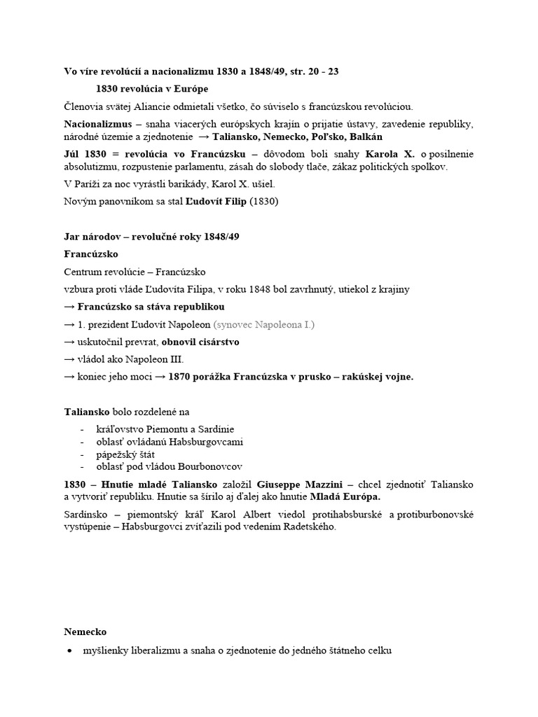 Vo Víre Revolúcií A Nacionalizmu - DEJ8 | PDF