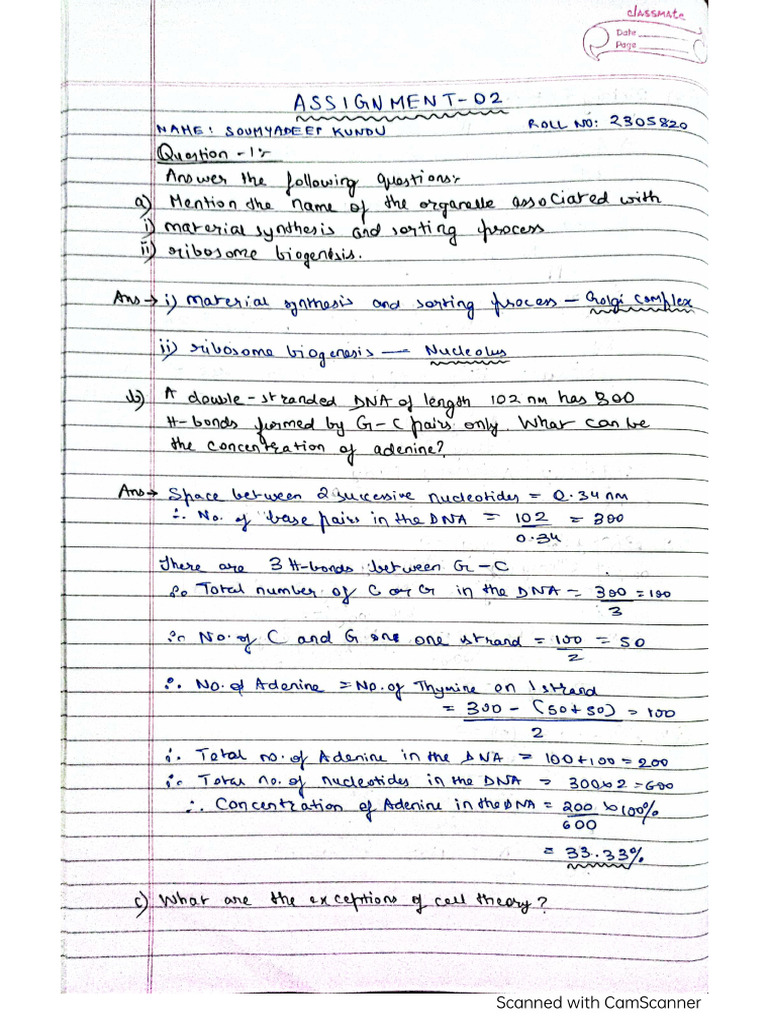 Biology Assignment - 2 | PDF