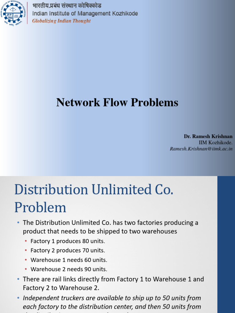 Network Flow Problems RK | PDF | Applied Mathematics | Economies