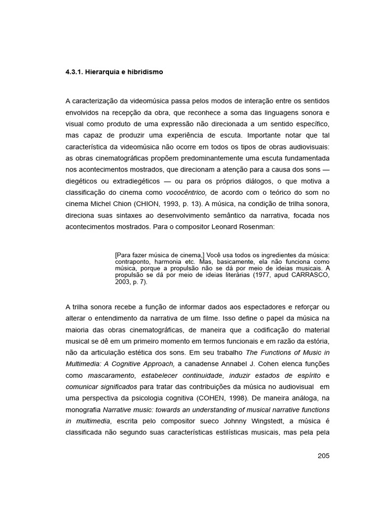 Videomúsica: Hibridismo e Hierarquia Sensoriais | PDF | Percepção | Imagem
