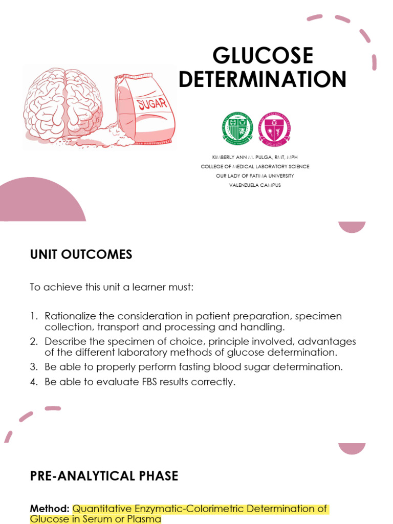Glucose Determination | PDF | Glucose | Blood Plasma