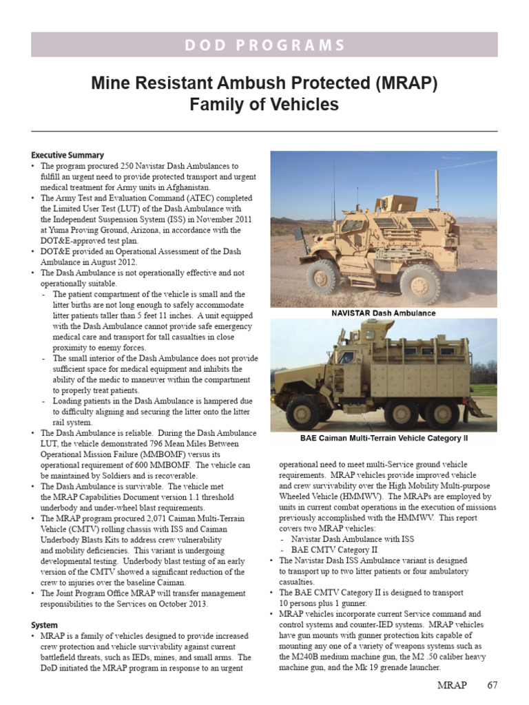 2012mrap | PDF | Mrap | Ambulance