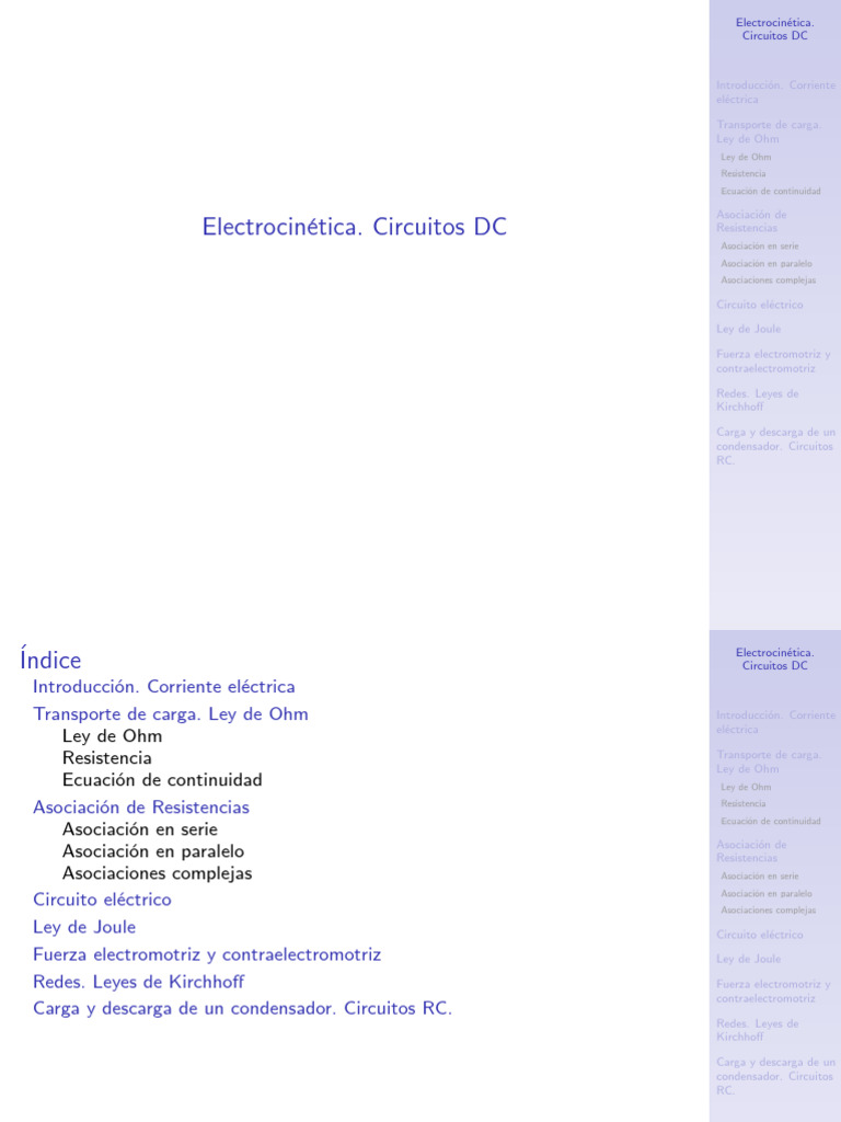 05 Electrocinetica-4 | PDF | Resistencia Eléctrica y Conductancia | Corriente eléctrica