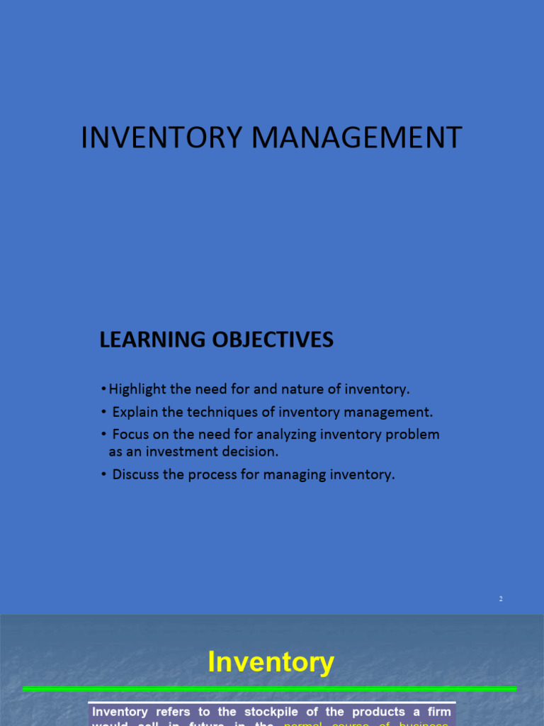 Inventory Management | PDF