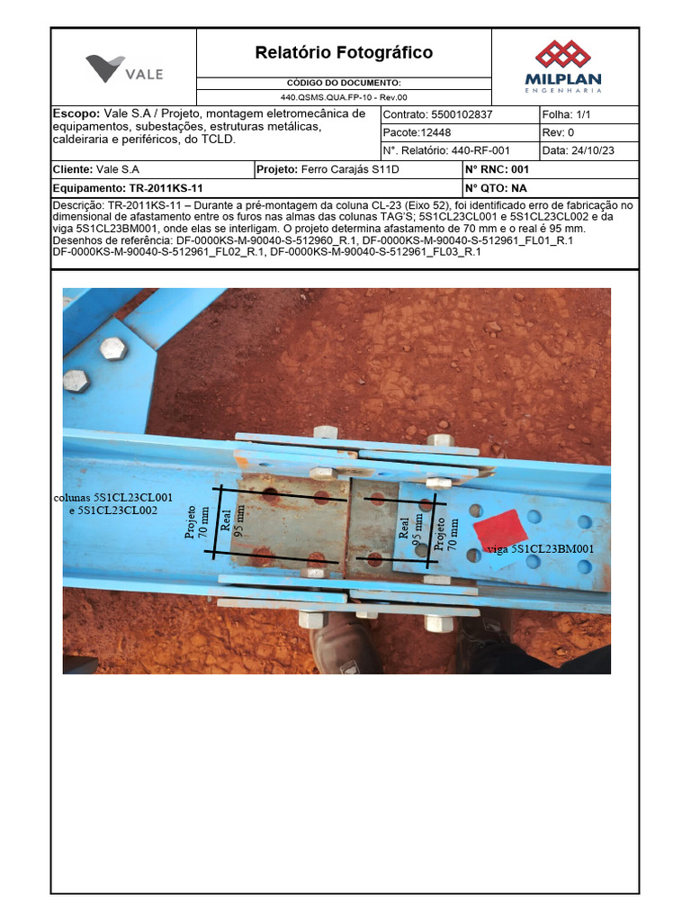 440-RF-001 - Pré-Montagem Da Coluna CL-23 (Eixo 52) | PDF