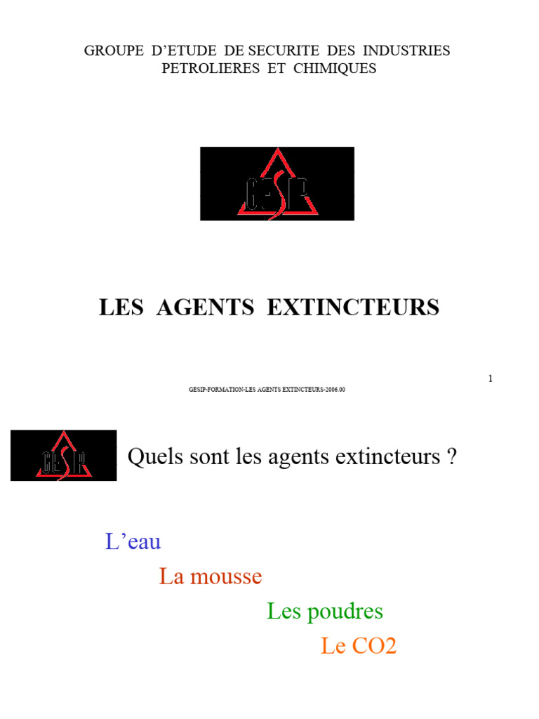 003 Agents Extincteurs 2006.00 | PDF | Chimie | Matériaux