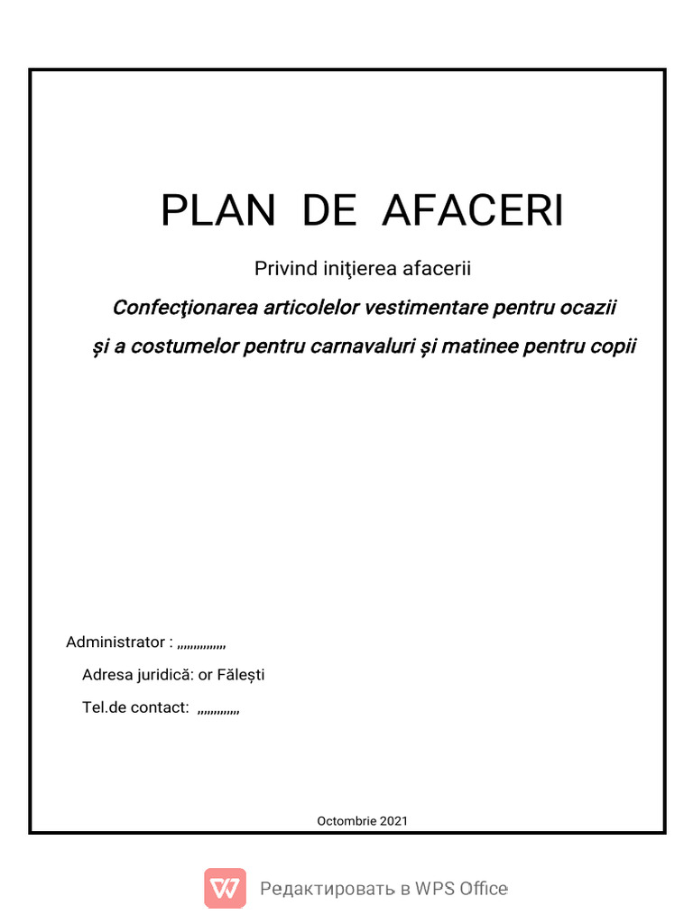 Plan de Afacere Narativ | PDF