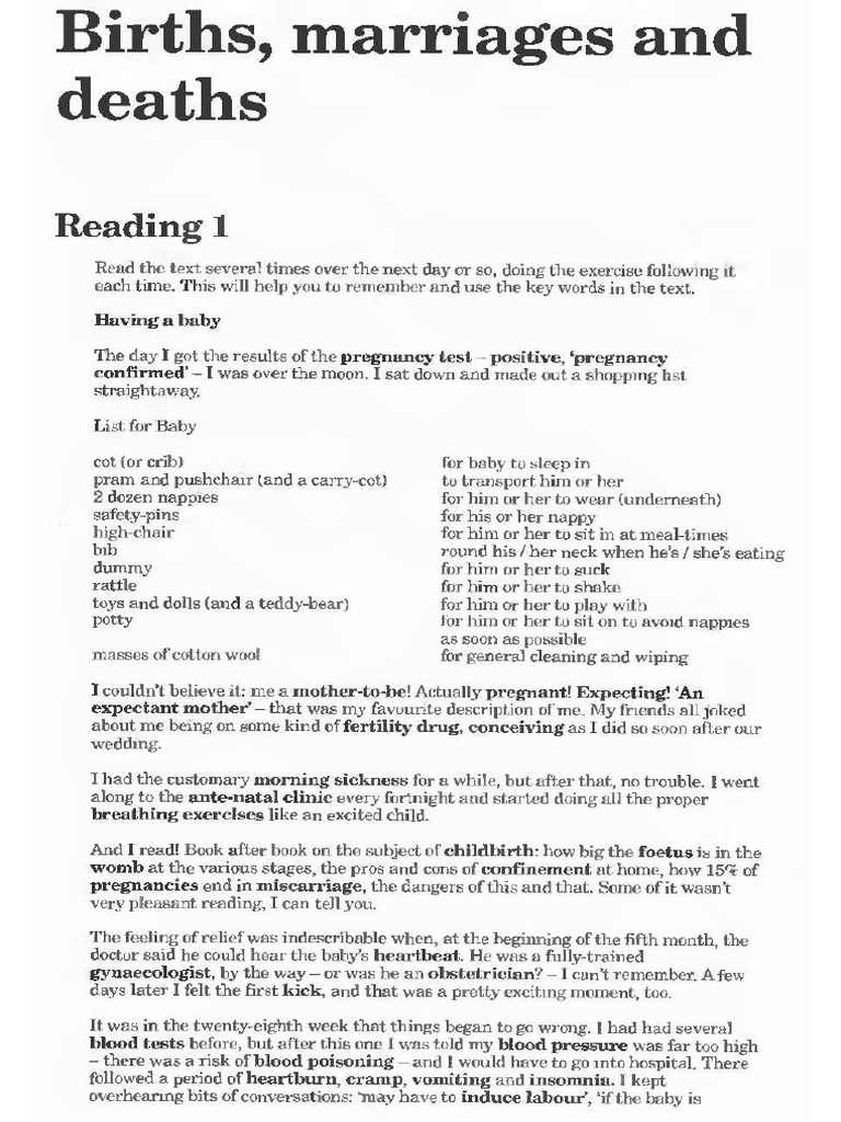 Birth Marriages and Deaths | PDF