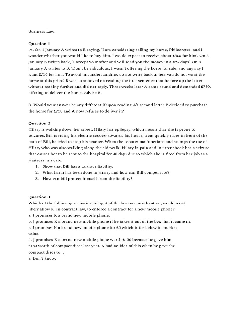 Business Law Case Studies and Analysis | PDF | Law | Home & Garden