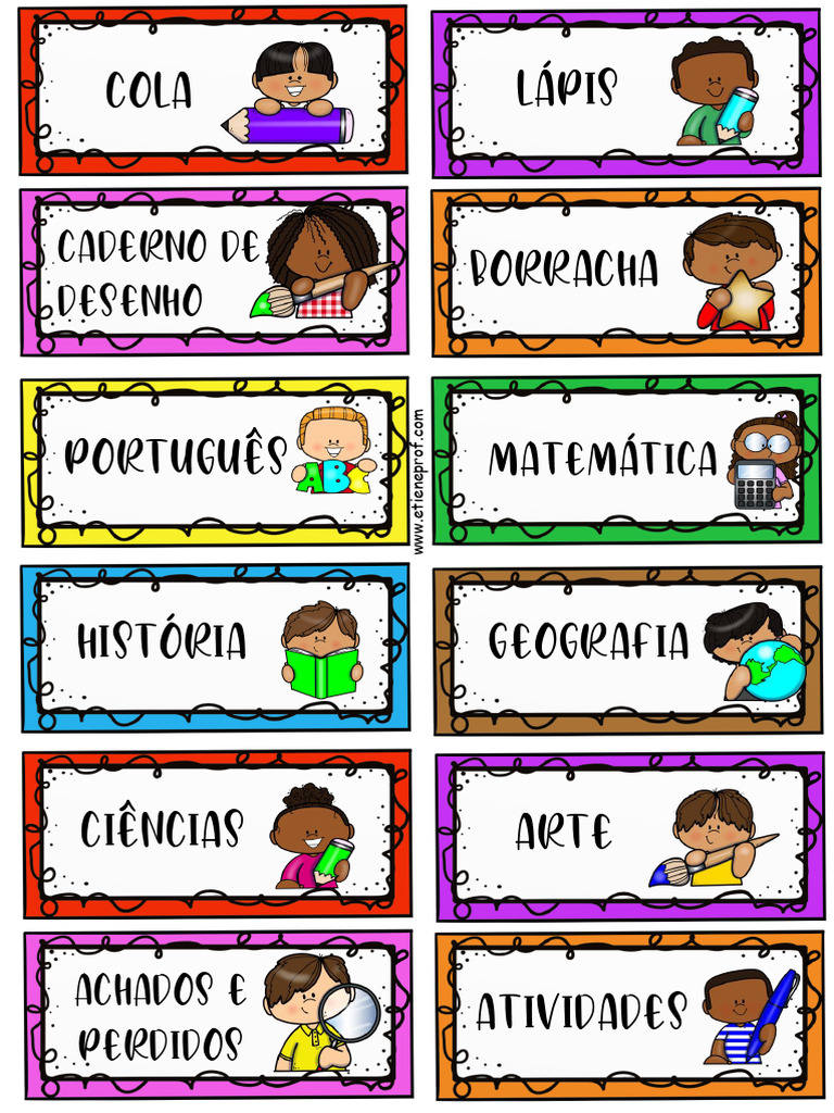 Etiquetas Escolares para Imprimir Sala de Aula | PDF