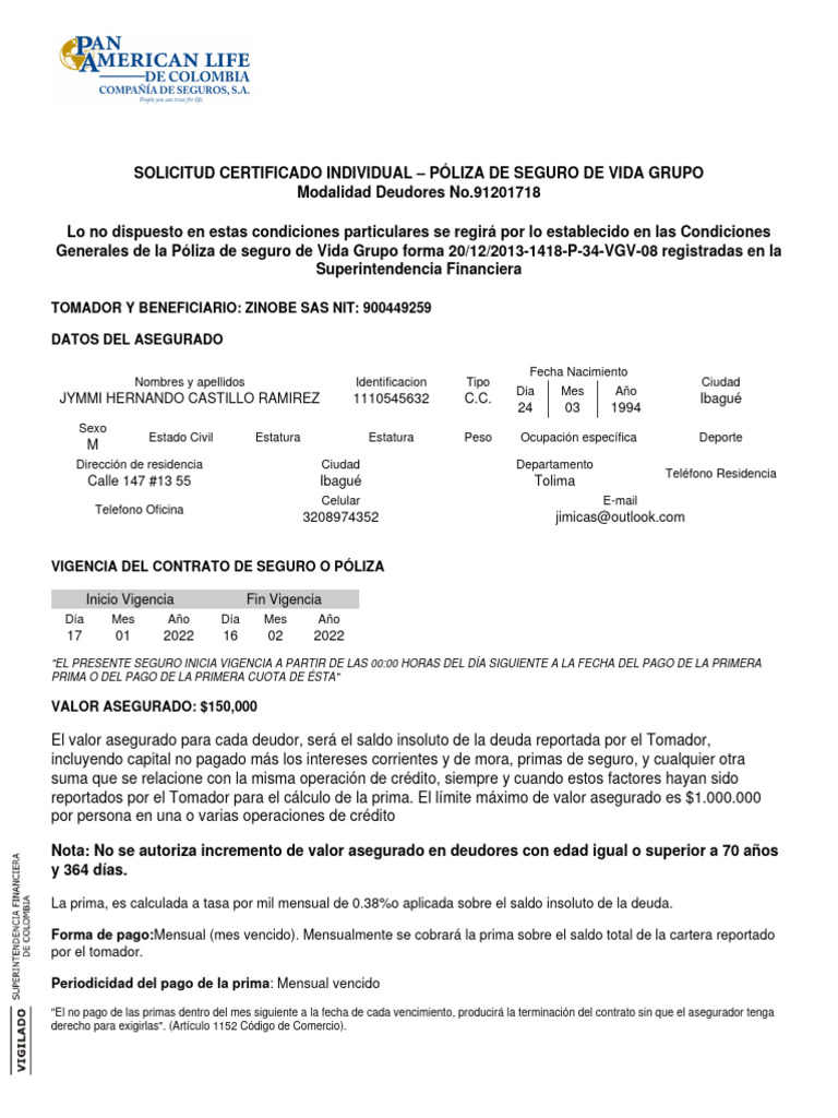 Seguro Liberty 45227399 | PDF | Seguro | Póliza de seguros