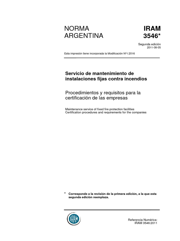 Iram 3546 (2011, Con La Mod de 2016) | PDF