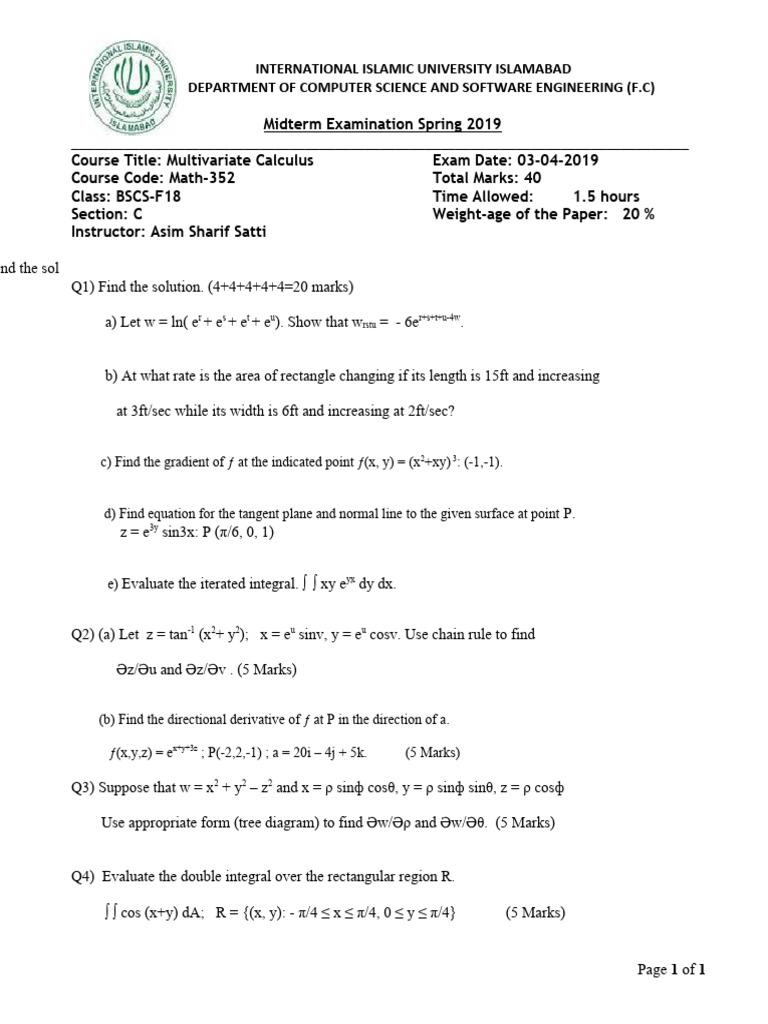 Mid-Term MC 2019 | PDF
