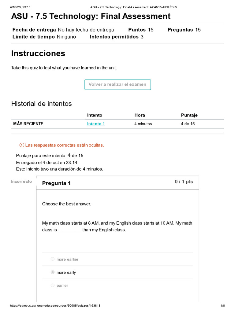 ASU - 7.5 Technology - Final Assessment - AC4N15-INGLÉS IV | PDF ...