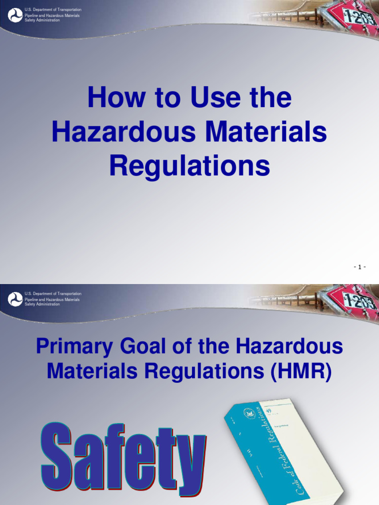 Understanding the Hazmat Table 172.101 | PDF | Dangerous Goods ...