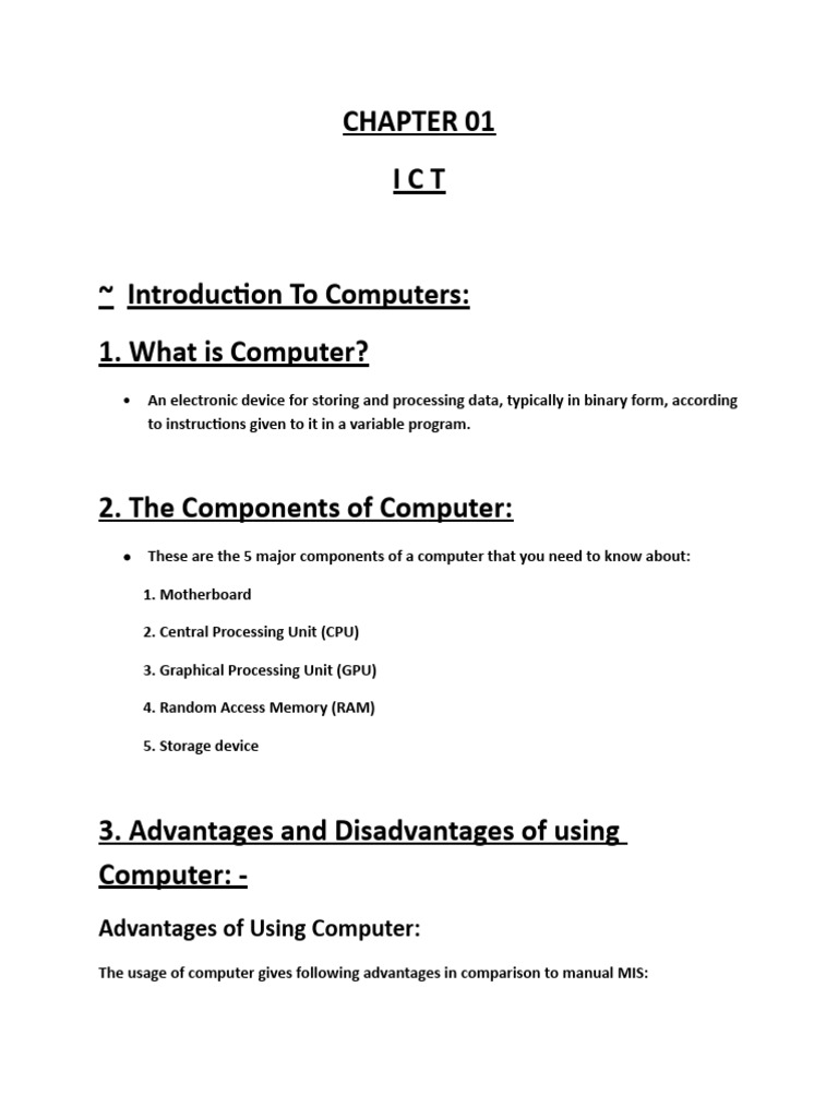 ICT Chapter 01 | PDF | Personal Computers | Software