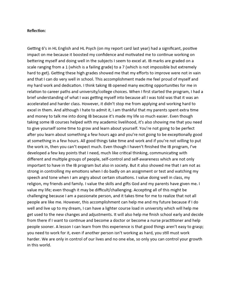 Reflection | PDF | Self-Improvement