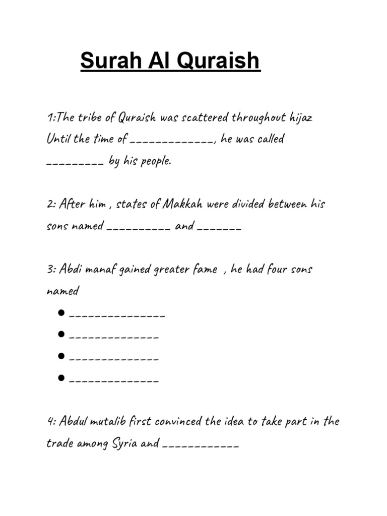 Surah Al Quraish | PDF
