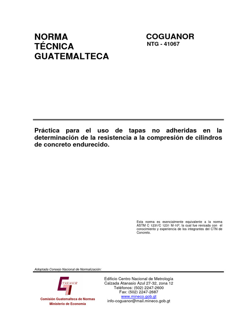 ASTM C 1231-C 1231m-10a (Coguanorm) - Cabeceo Con Neopreno | PDF ...